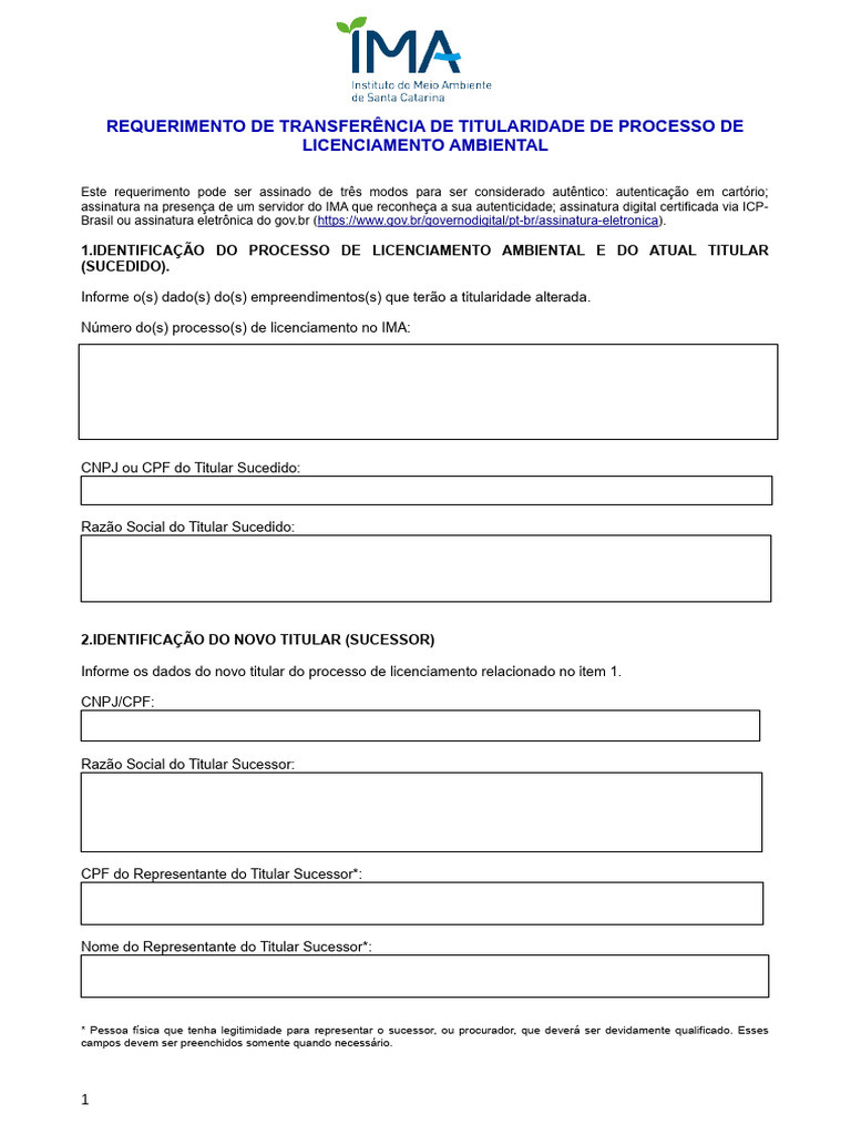 Requerimento de Troca de Titularidade | PDF | Direito | Negócios