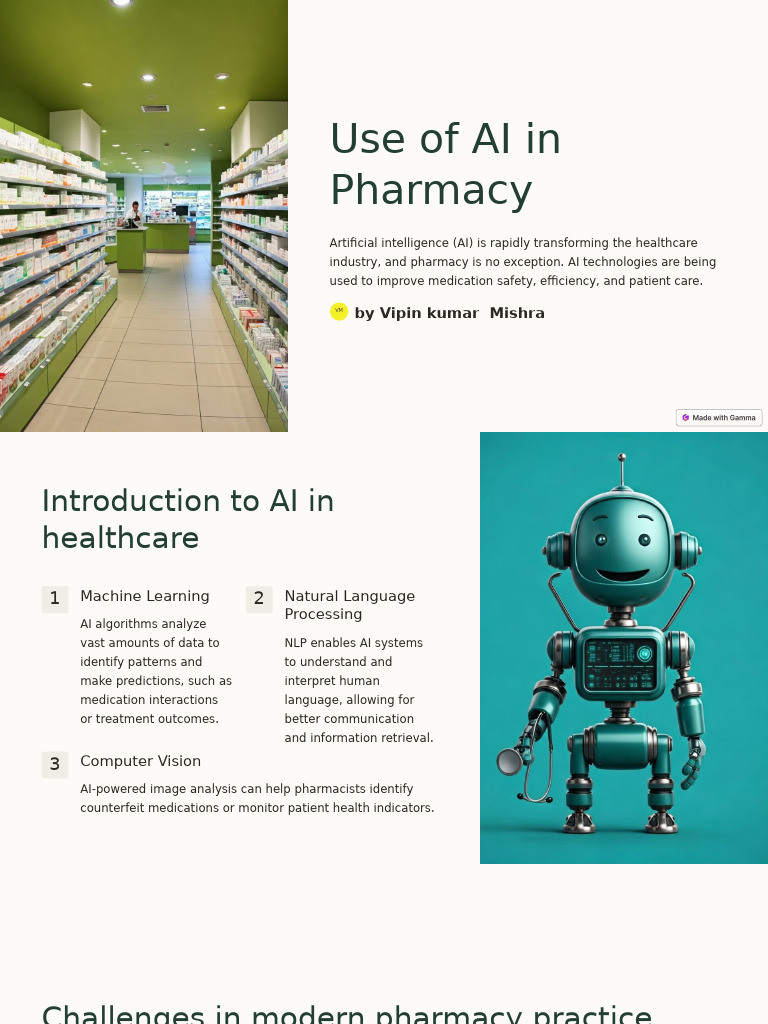 Use of AI in Pharmacy | PDF | Artificial Intelligence | Intelligence ...