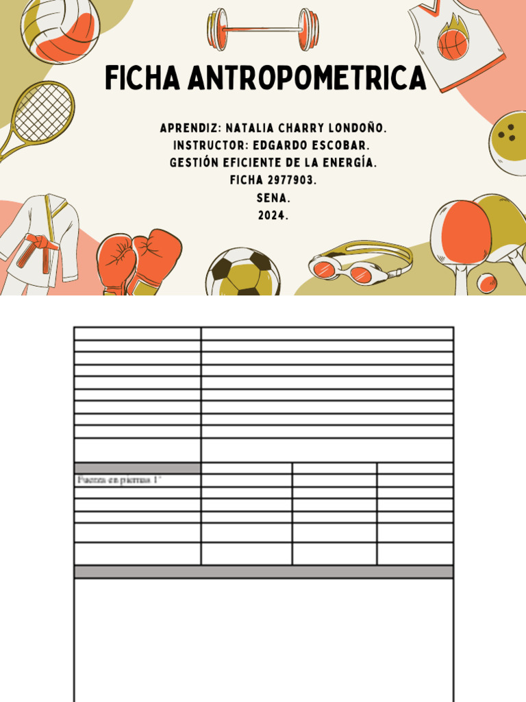 Natalia Charry - Ficha Antropometrica | PDF