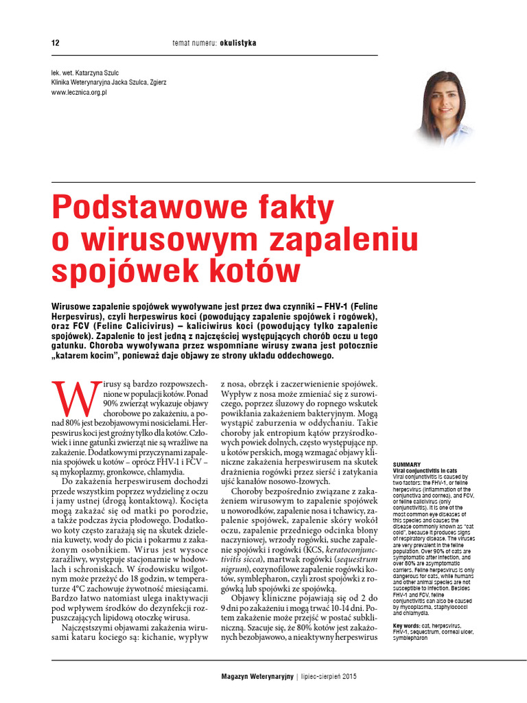 0c3643c6 2994 408b b4dc E00f90e93d8d Prasa Wirusowe Zapalenie Spojowek Kotow PDF | PDF