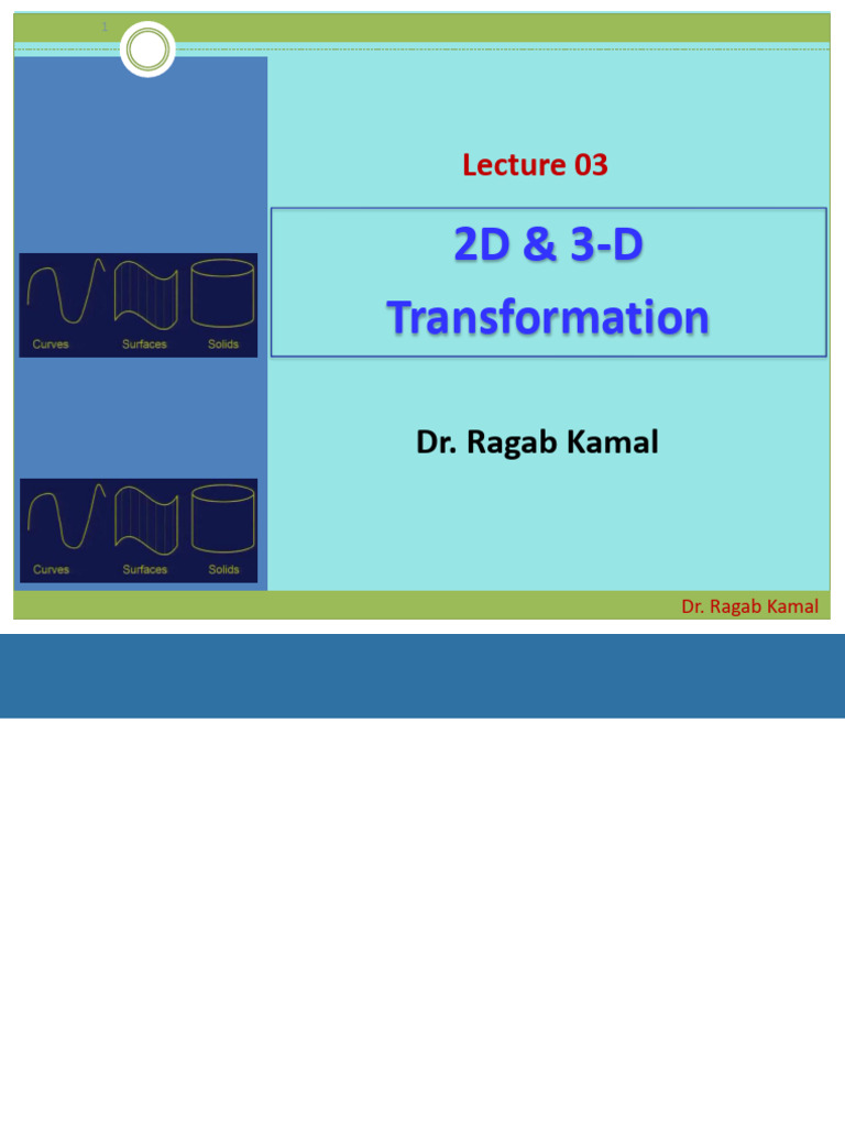 Lec 3 CAD 2 D&3 D Transformation | PDF