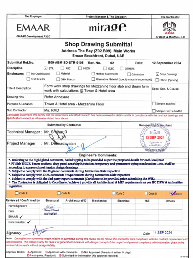 B09-ABM-SD-STR-0105 Rev.02 - Form Work Shop Drawings For Mezzanine ...