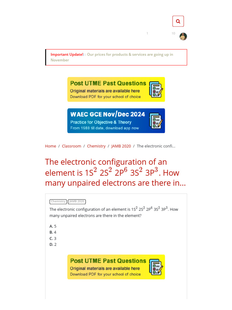 The Electronic Con Guration of An Element Is 1S 2S 2P 3S 3P - How Many ...