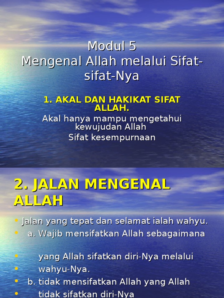 Bab 5 - Mengenal Allah Melalui SIfat-Sifatnya