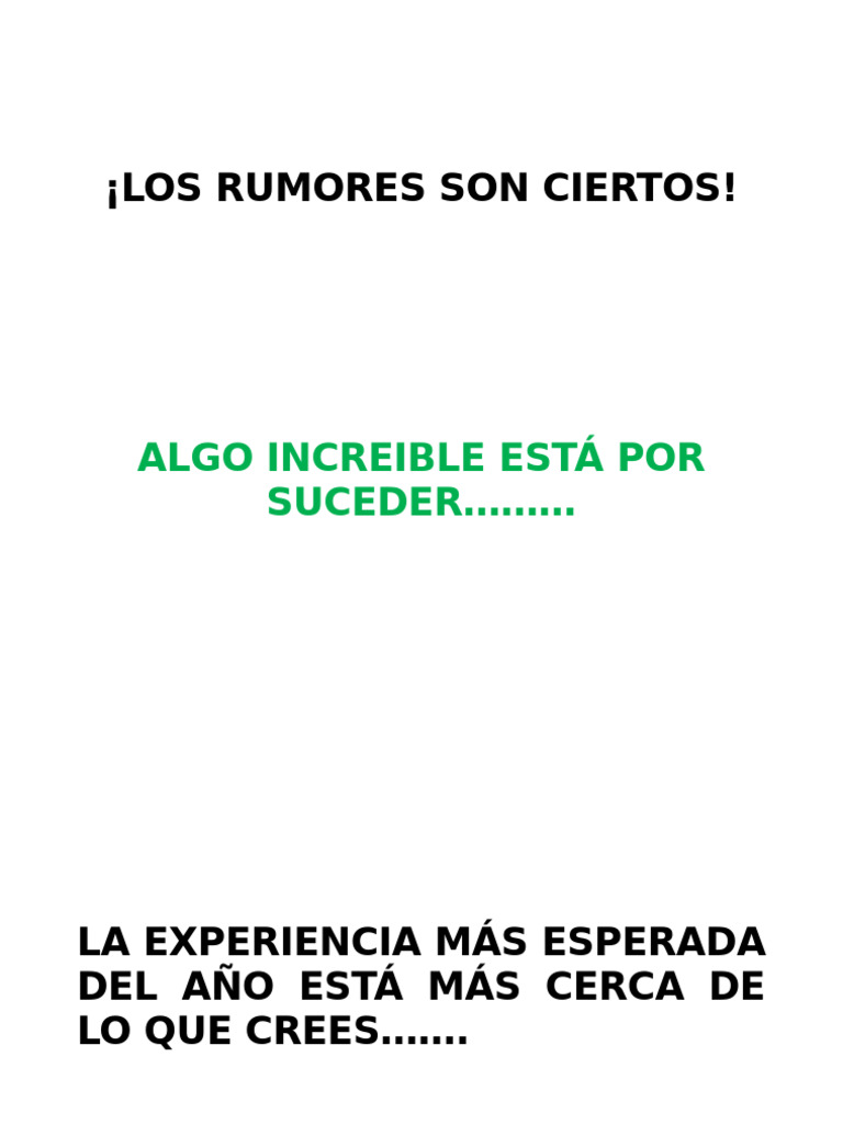 Los Rumores Son Ciertos | PDF