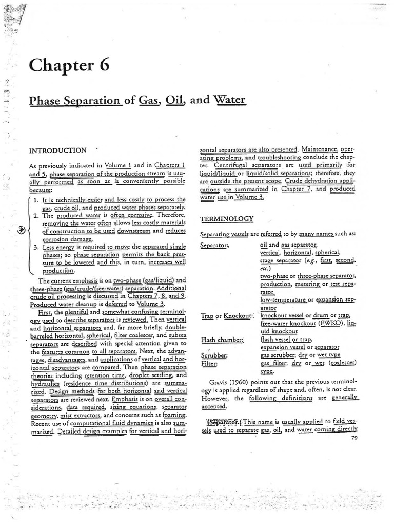 2818 - 001 Chapter 6 Phase Separation of Gas Oil Water | PDF