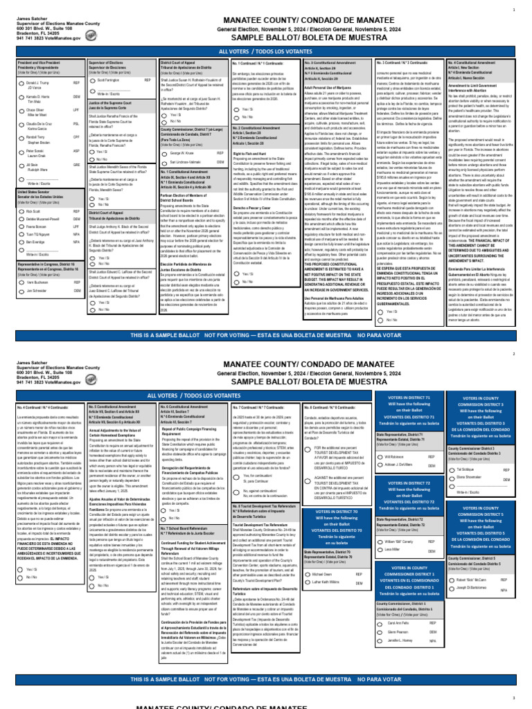 2024 Universal Sample Ballot | PDF | Government