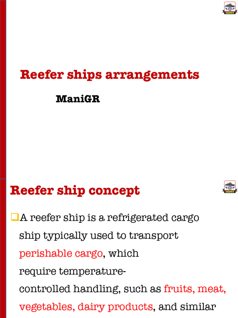 Reefer Ship Arrangements | PDF | Thermal Insulation | Refrigeration