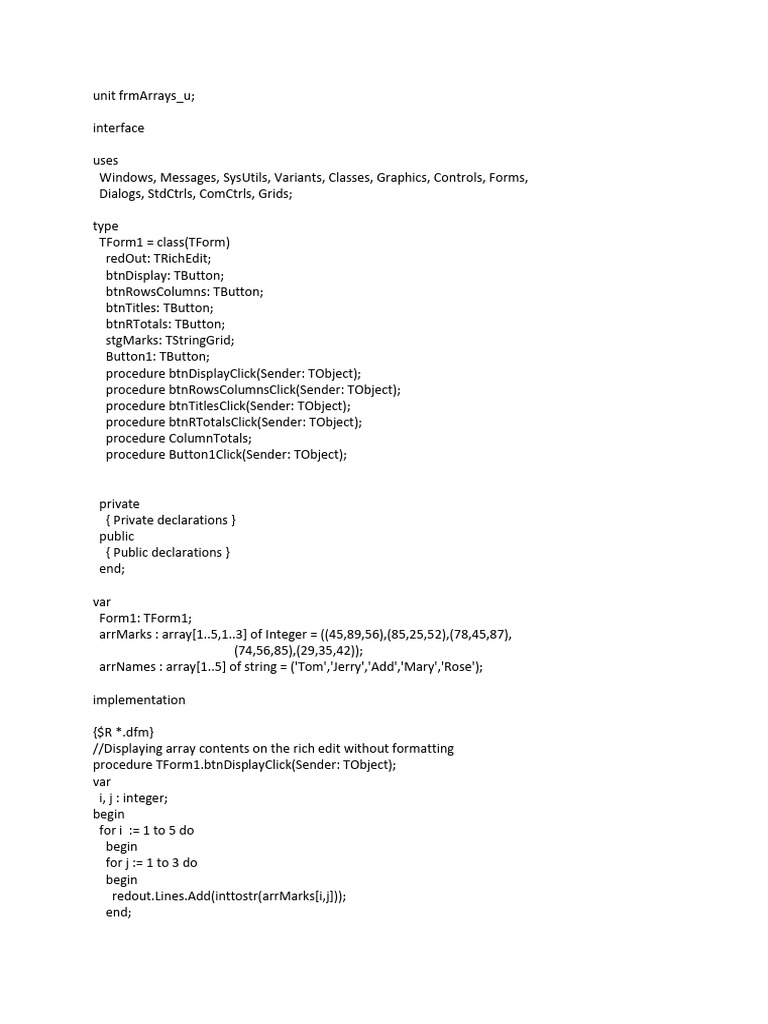 2D Arrays | PDF | Computer Data | Computer Programming