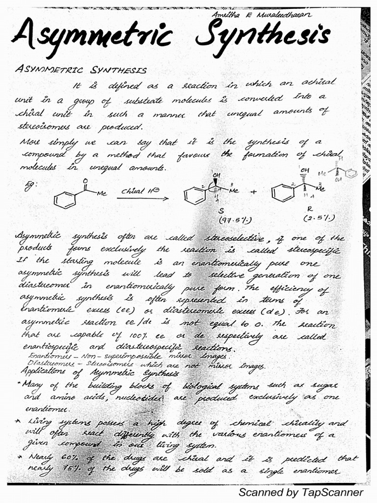 Asymmetric Synthesis | PDF