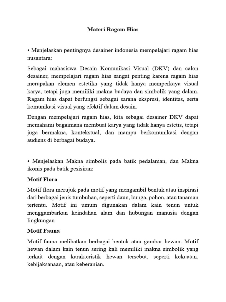 Makna Simbolis Ragam Hias Fauna | PDF