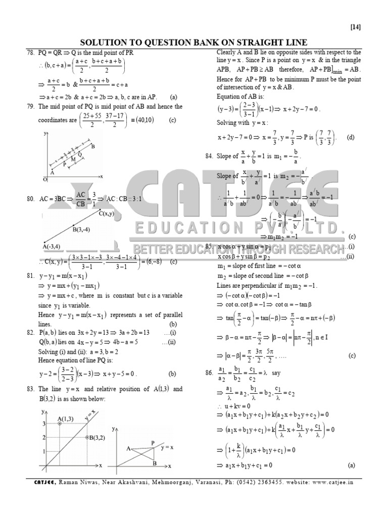 Sol 1-2-Straight Line | PDF | Elementary Geometry | Elementary Mathematics