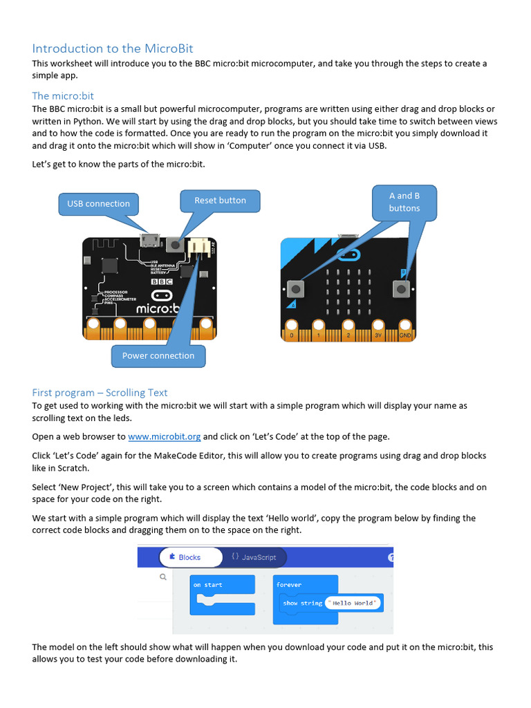1 - Introduction to the MicroBit | PDF | Computer Engineering | Computer Architecture