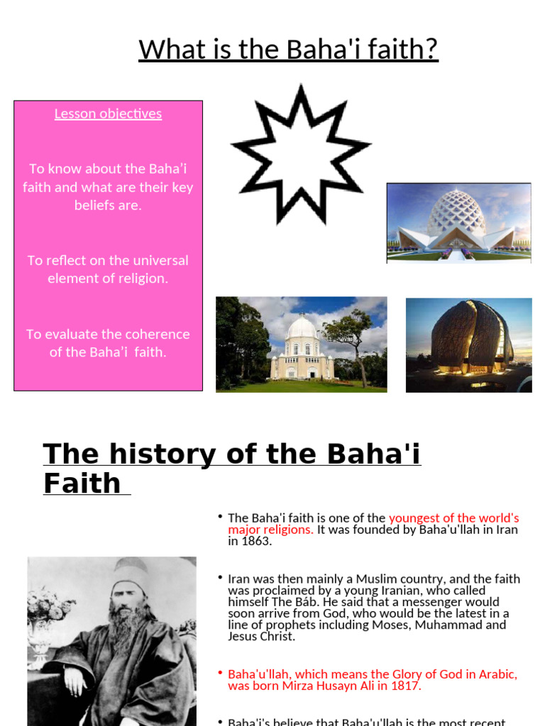 Lesson 5&6 - The Baha'i Faith | PDF | God | Prophets And Messengers In ...