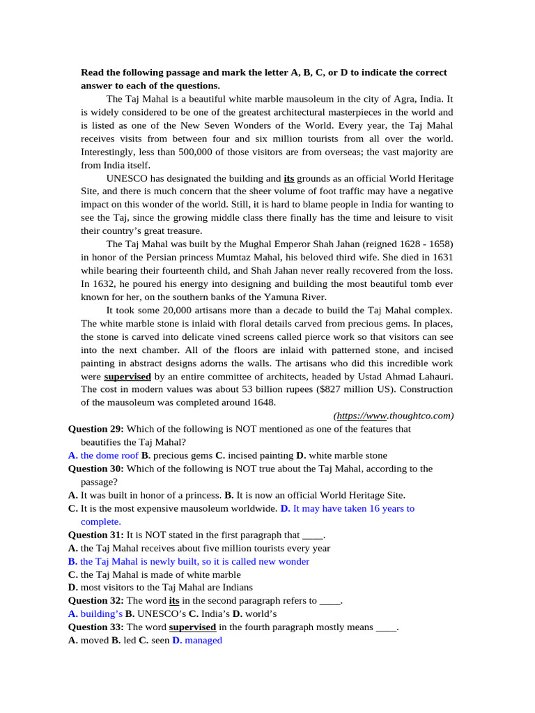 Read The Following Passage and Mark The Letter A | PDF | Social ...