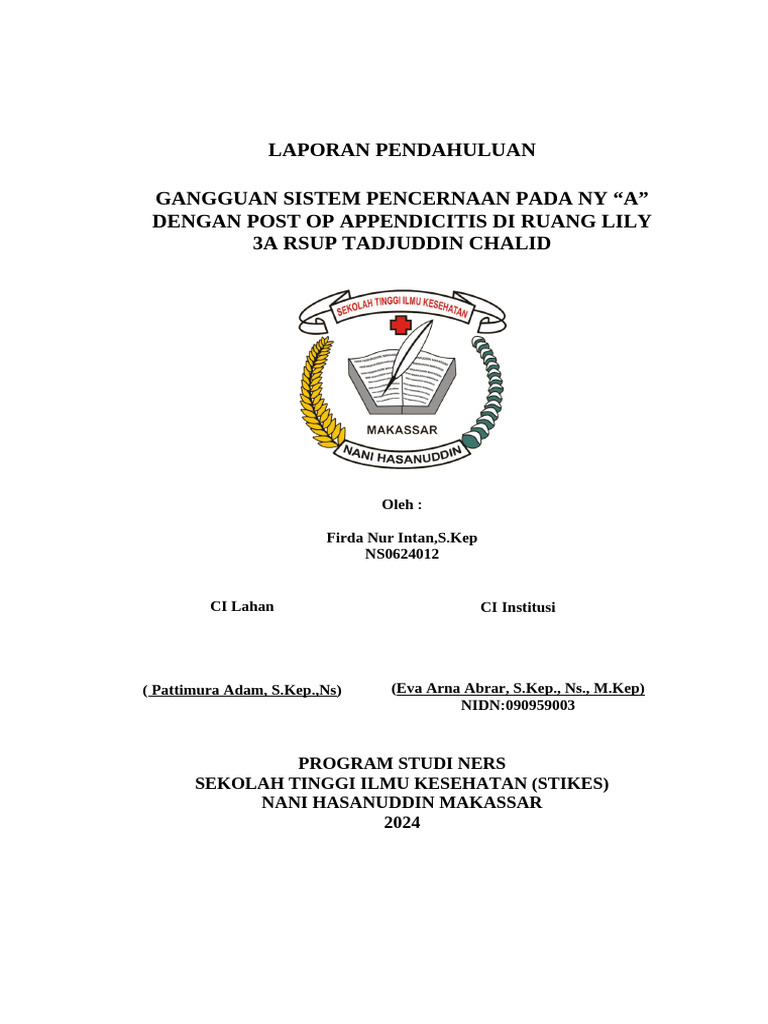 LP & ASKEP R.LILY 3A APP AKUT (Firda Nur Intan) | PDF