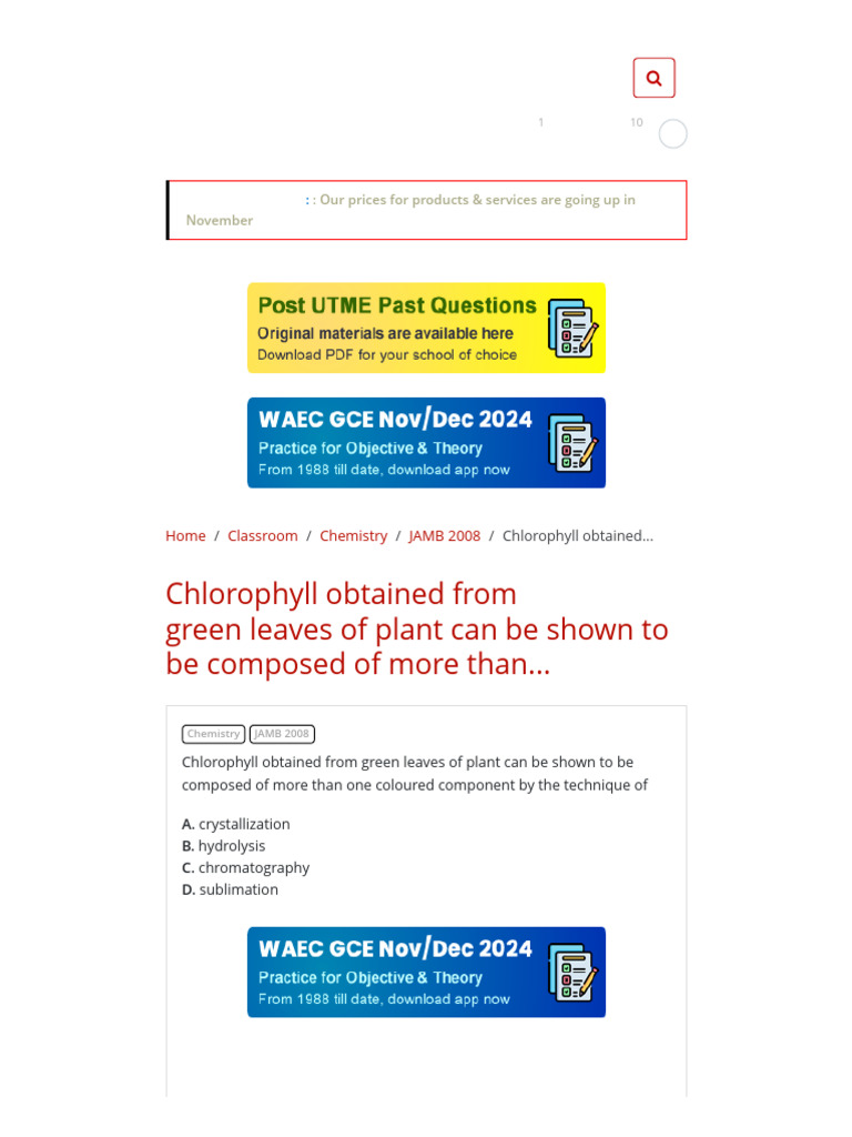 Chlorophyll Obtained From Green&Nbsp Leaves of Plant Can Be Shown To Be ...