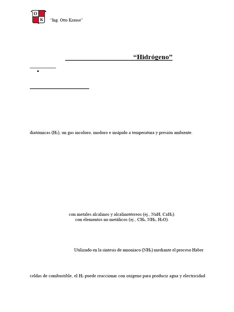 TP 1 Hidr-Gno | PDF | Hidrógeno | Compuestos químicos