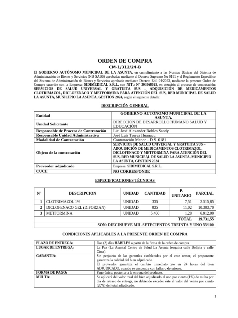 ORDEN DE COMPRA -20 | PDF