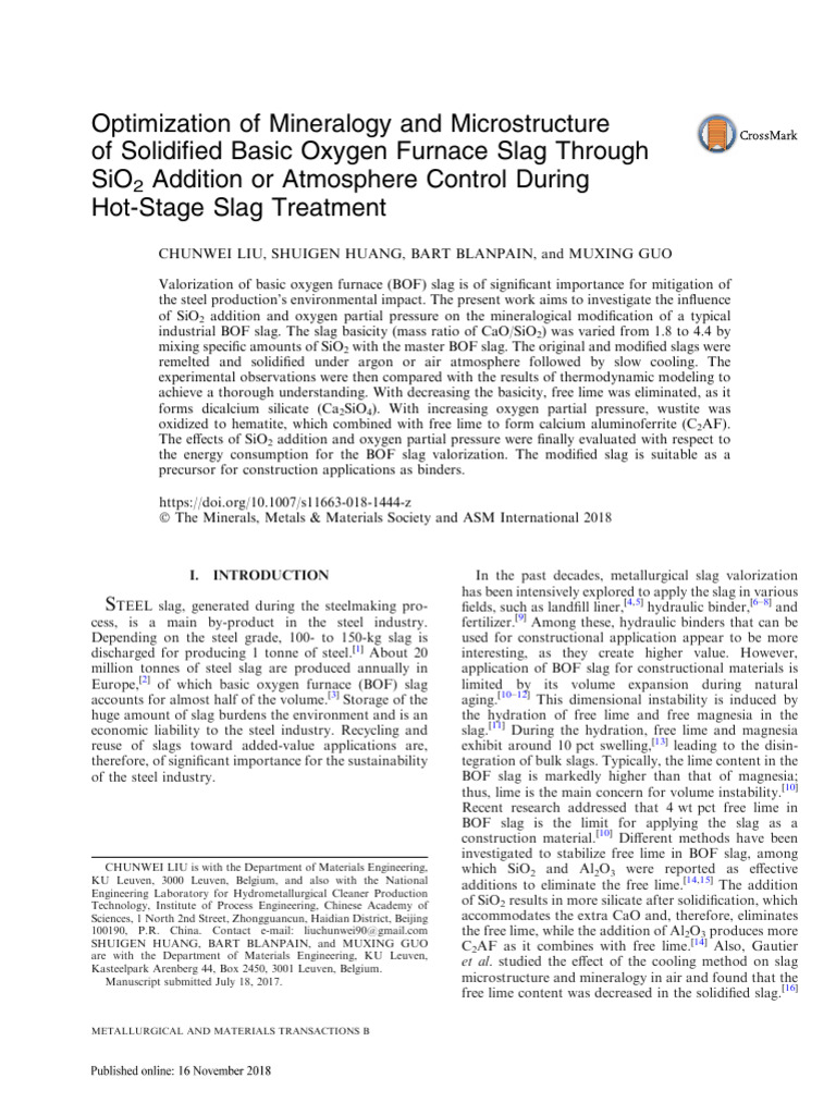 Liu 2018 | PDF | Silicon Dioxide | Cement