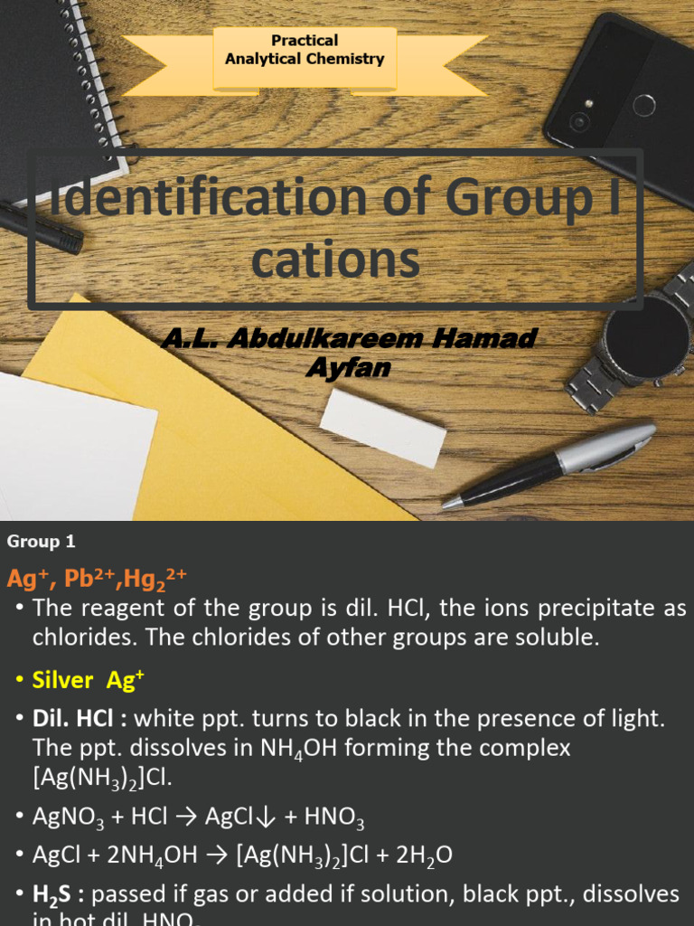 Identification of Group I Cations: A.L. Abdulkareem Hamad Ayfan | PDF ...