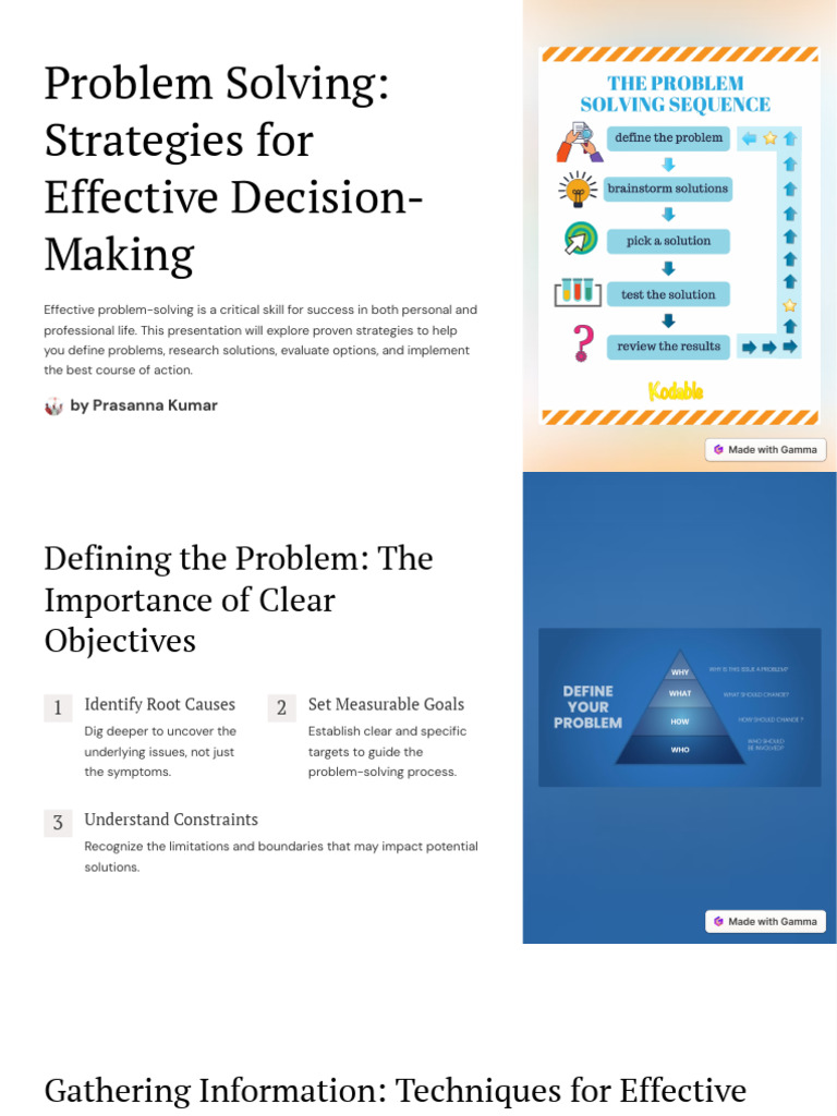 Problem Solving Strategies For Effective Decision Making | PDF ...