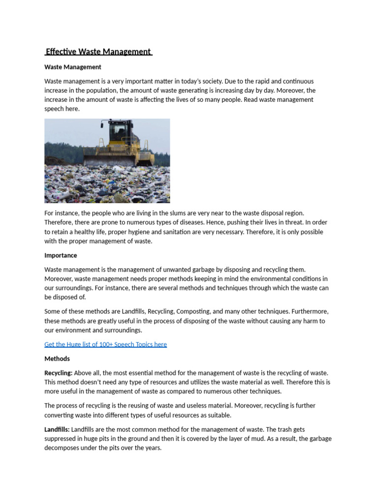 Effective Waste Management Strategies | PDF | Waste Management | Waste