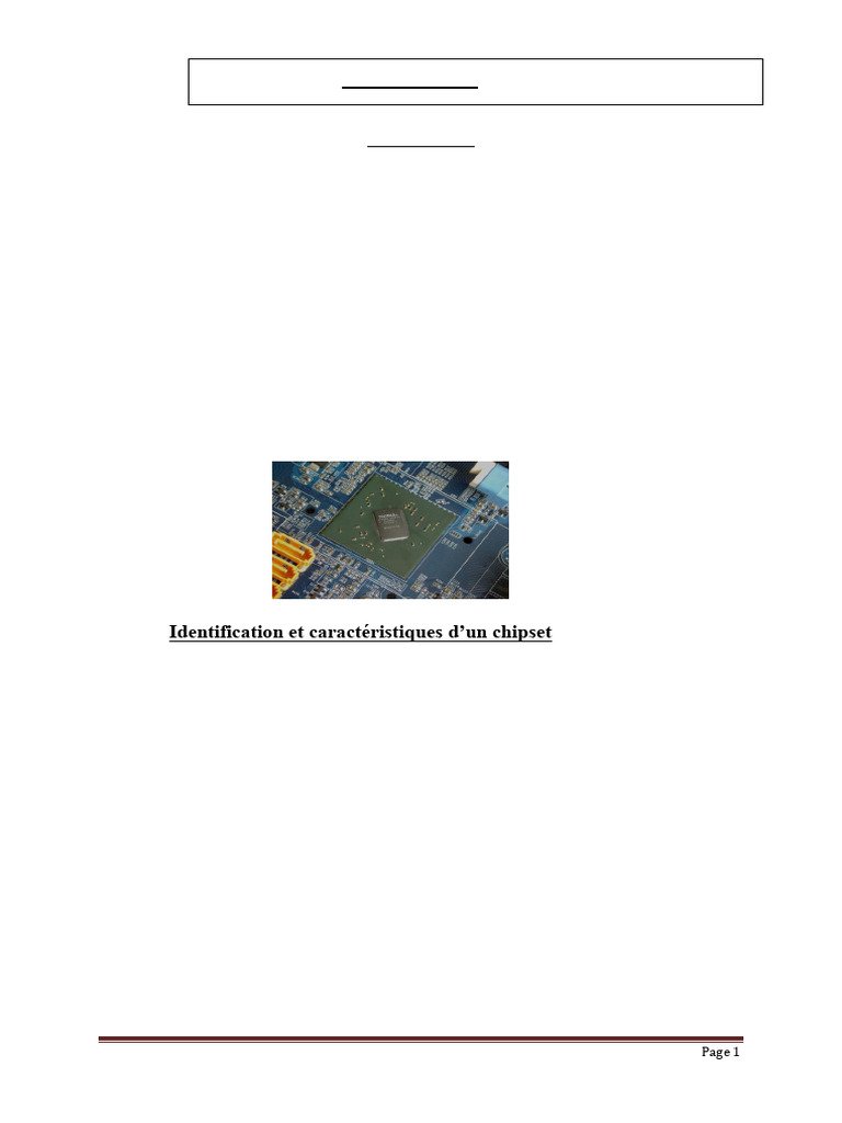 Rôle et caractéristiques du chipset | PDF | Informatique | Matériel de ...