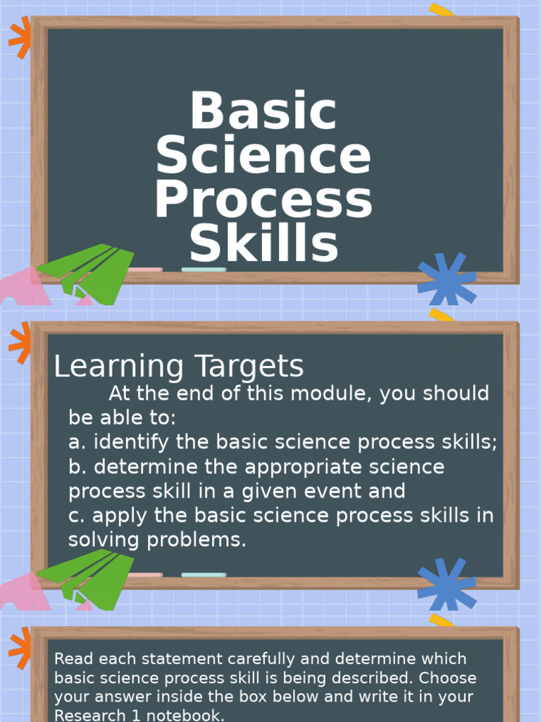 Science Process Skills | PDF | Hypothesis | Experiment