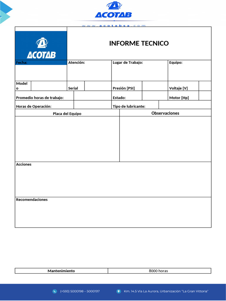 Formato Reporte | PDF
