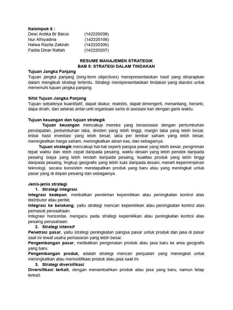 Resume Bab 5 - Kelompok 6 | PDF