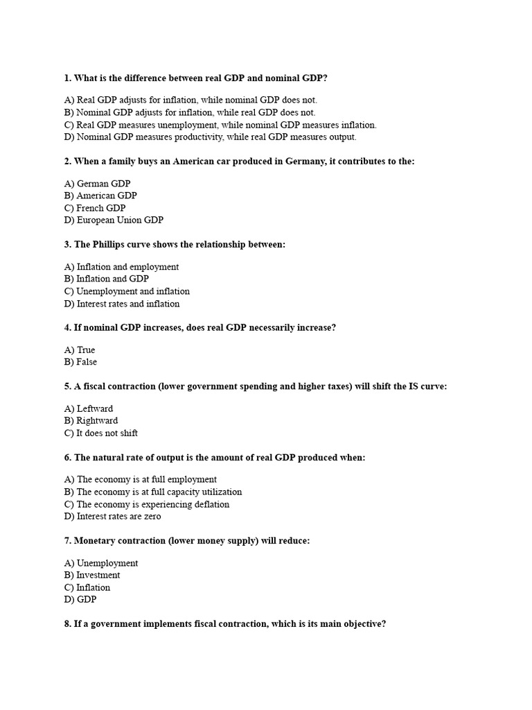 Practice 1 3 | PDF | Inflation | Fiscal Policy