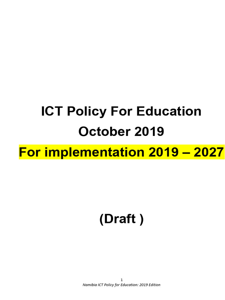 ICT in Education Revised Policy - Draft - 27 - 11 - 2020-1 | PDF ...