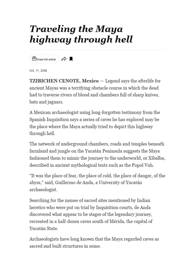 Traveling The Maya Highway Through Hell - The New York Times | PDF ...