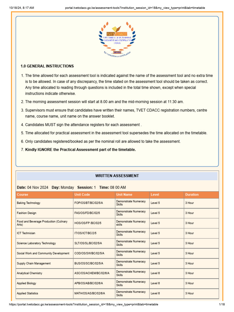 Cdacc Written Assessment Nov 2024 Timetable | PDF | Engineering