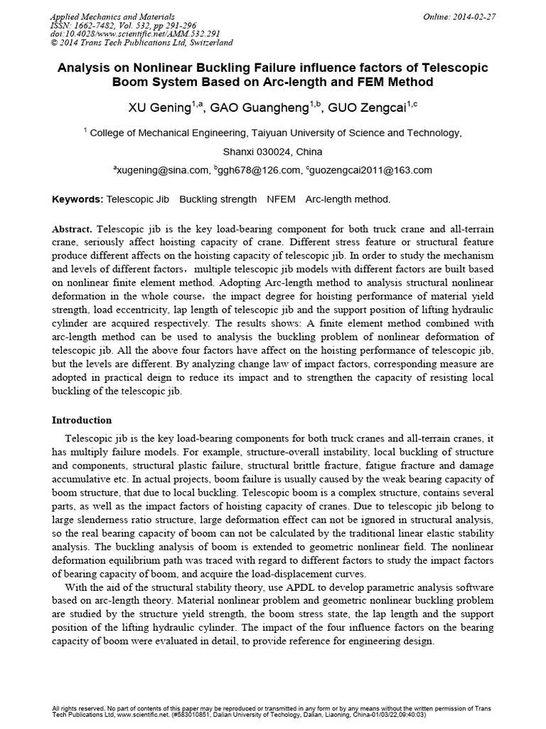 45-Analysis On Nonlinear Buckling Failure Influence Factors of Telescopic Boom System Based On ...