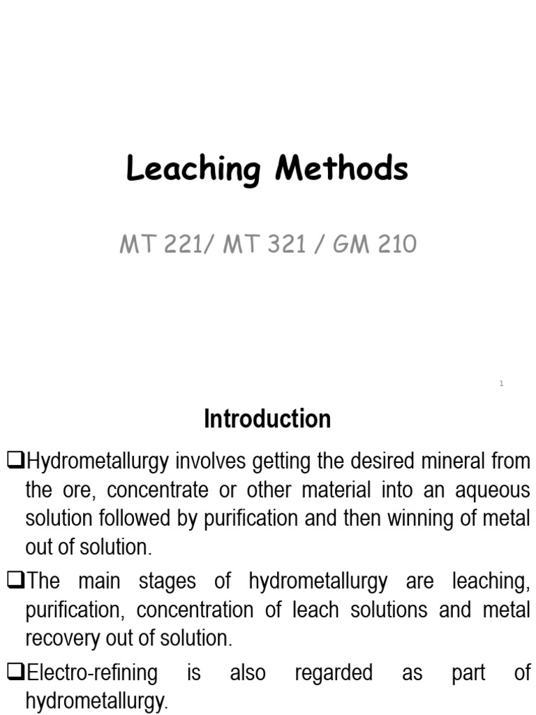 Hydrometallurgy - For Copper Ores | PDF | Ore | Smelting