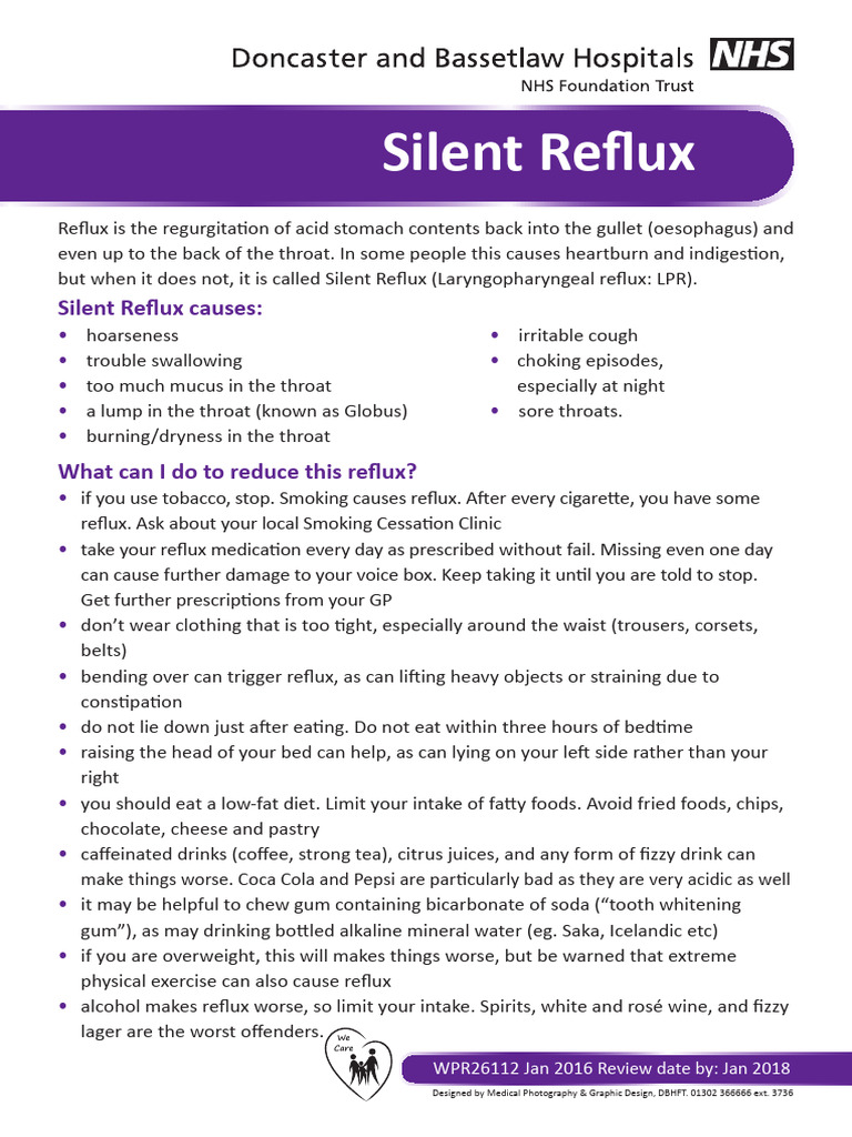 Understanding Silent Reflux Symptoms | PDF | Gastroesophageal Reflux ...