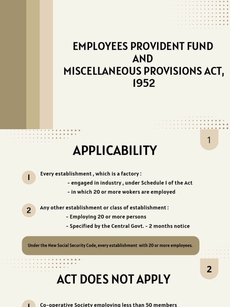 EPF Act: Key Details for Employers | PDF | Pension | Employment