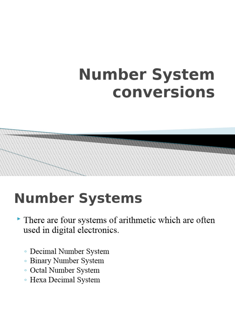 Number System Conversions Slide | PDF | Notation | Encodings