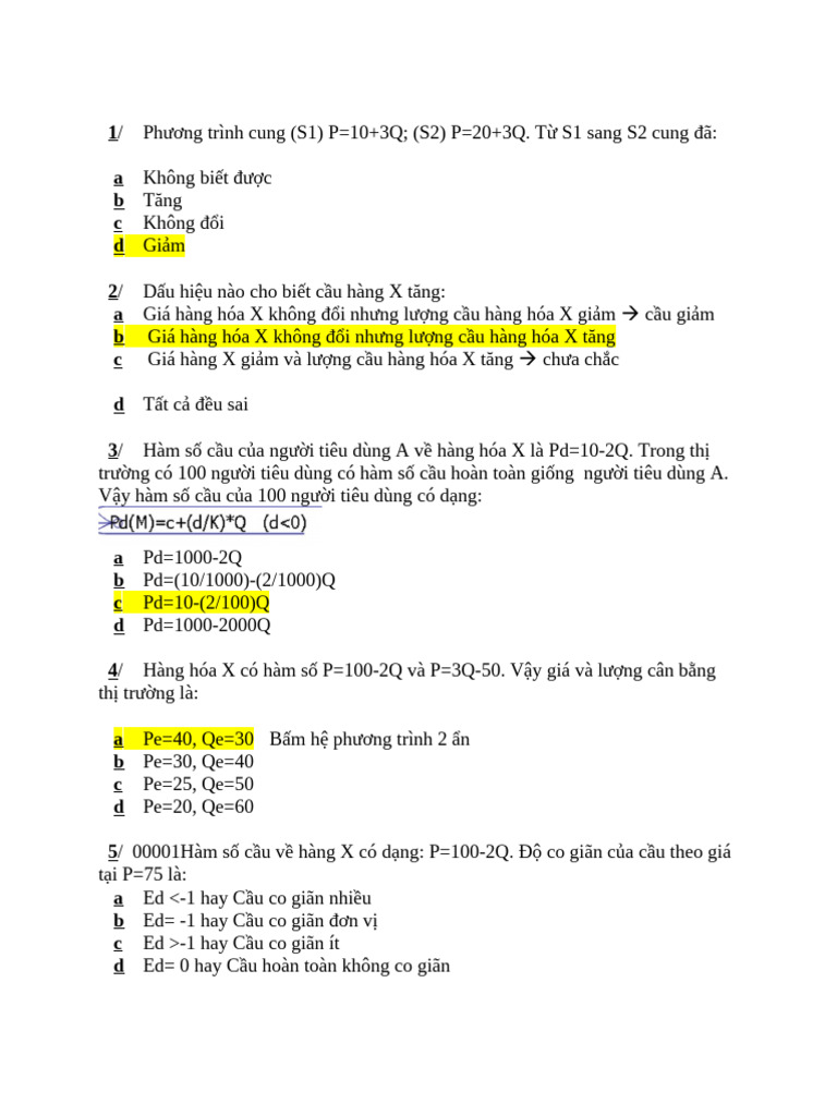 CUNG CẦU - KINH TẾ VI MÔ - UEH | PDF