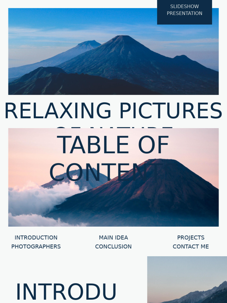 Relaxing Pictures of Nature Slideshow - Powerpoint | PDF