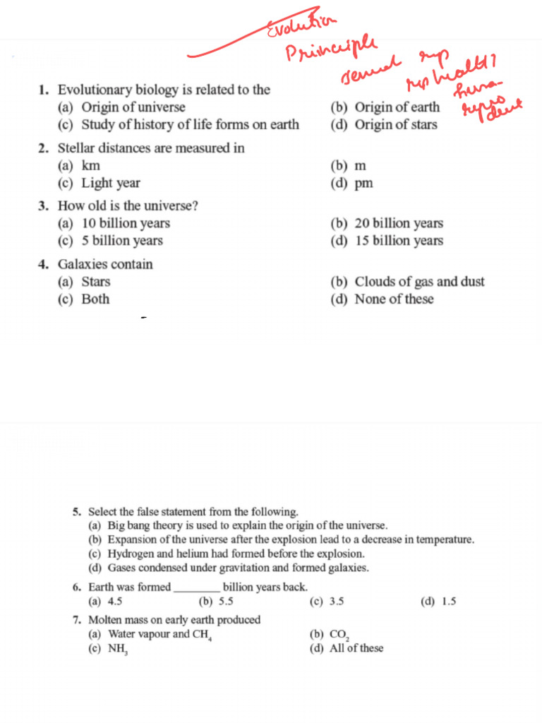 Evolution Mcqs | PDF