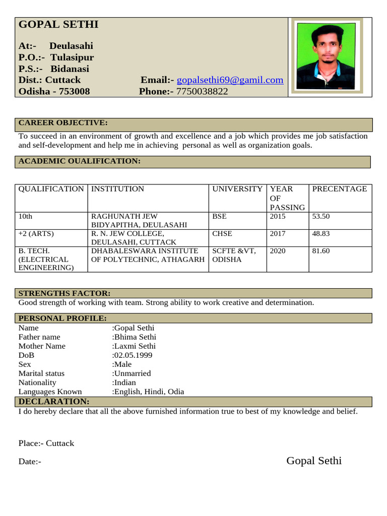Gopal Sethi CV | PDF