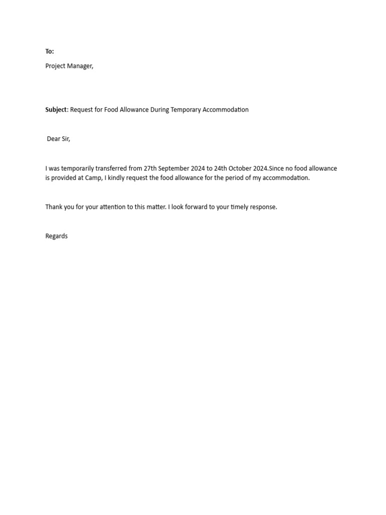 Food Allowance Request During Transfer | PDF | Technology & Engineering