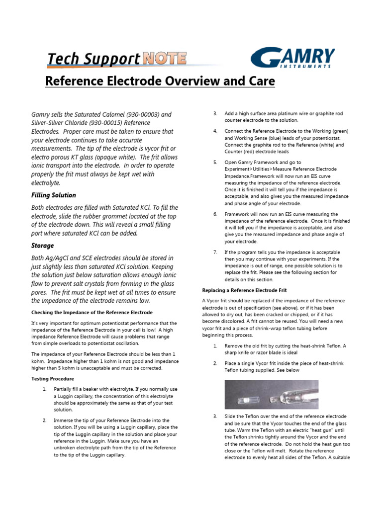 Reference Electrode Overview Care | PDF | Electricity | Electrochemistry