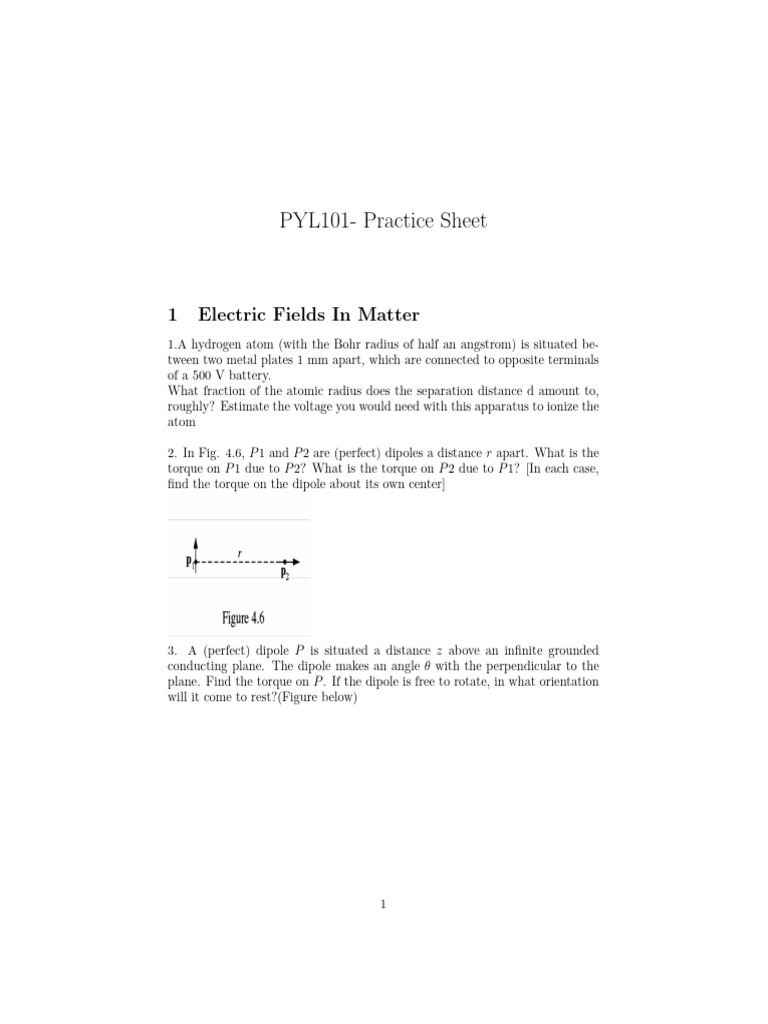 Physics Problem Set for Students | PDF