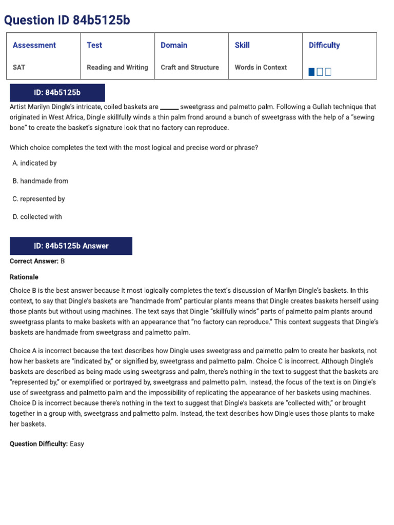 Question Bank For All Sorts of Craft and Structure Questions | PDF