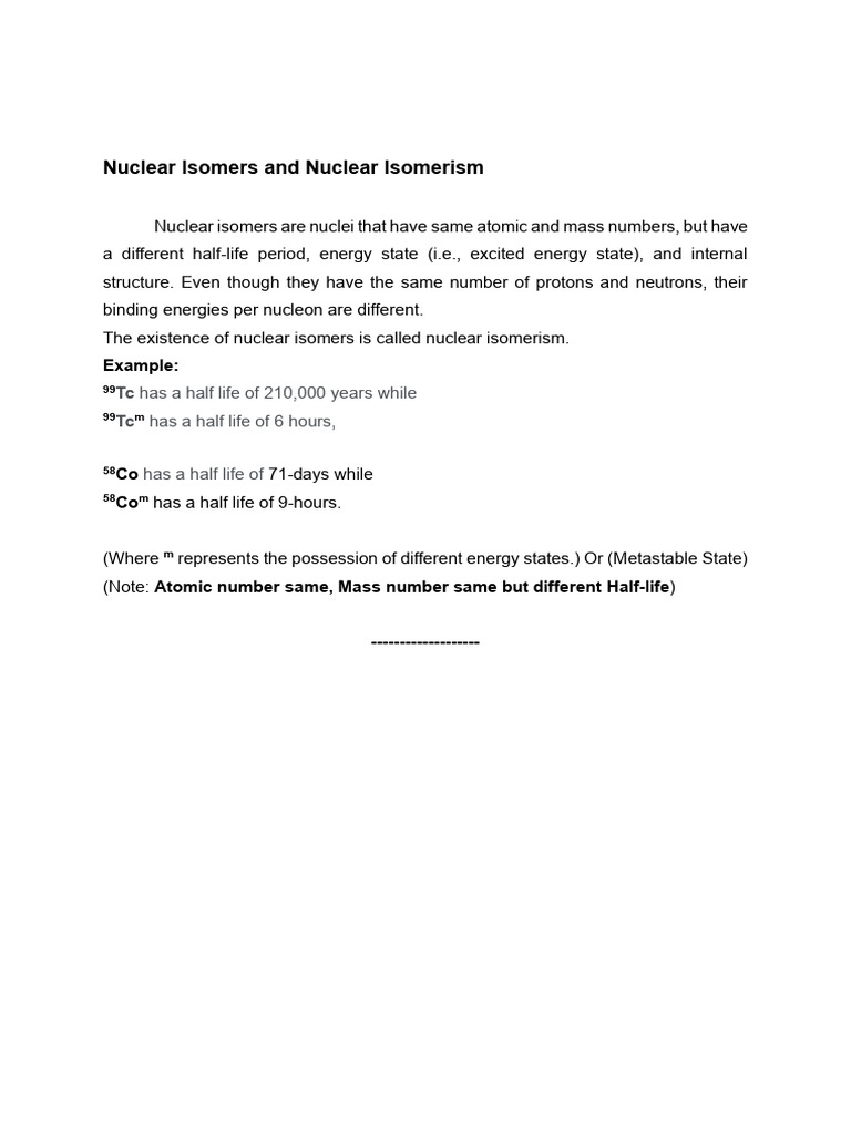 Nuclear Isomerism | PDF