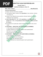 CBSE Class X AI Sample Question Paper | PDF | Machine Learning ...